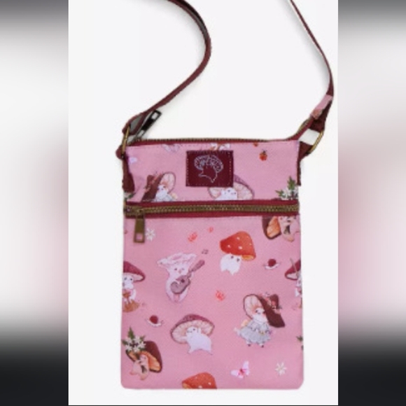 Hot Topic | Bags | Mushroom Friends Pink Cottagecore Passport Crossbody ...